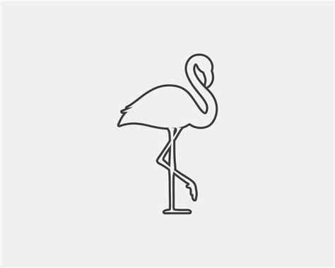 Flamingo Stencil Outline Perfect Design For Craft And Decor