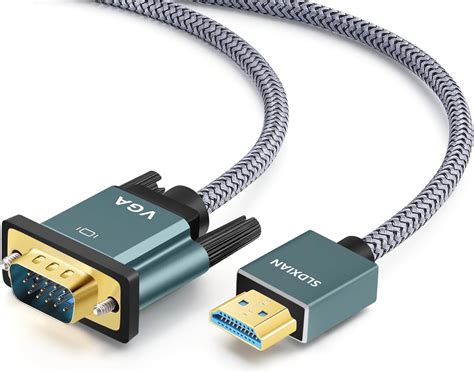 Sldxian Hdmi To Vga Male To Male Cable Aluminum Alloy Shell Nylon
