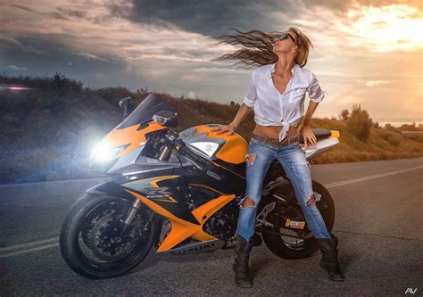 Woman On Motorcycle Wallpapers On Wallpaperdog