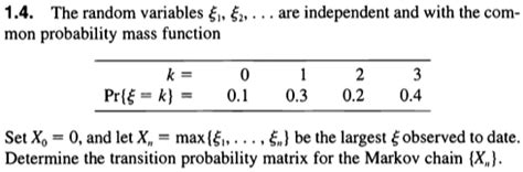 Solved Topic Markov Chains Part 1 Show Complete Calculations