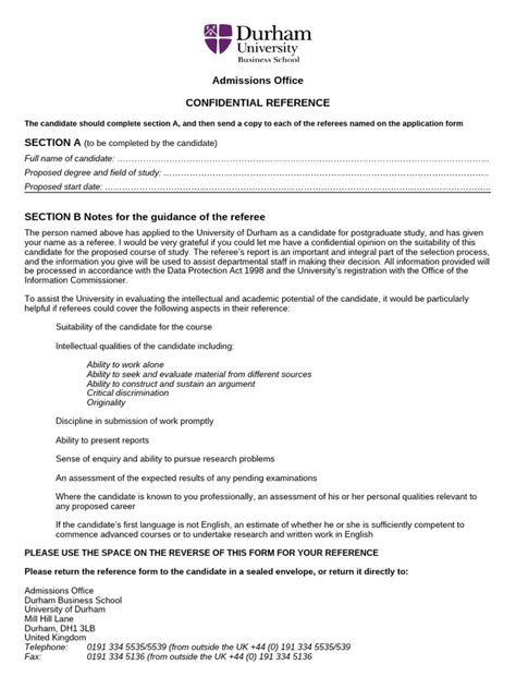 Academic Reference Form Pdf Cognition