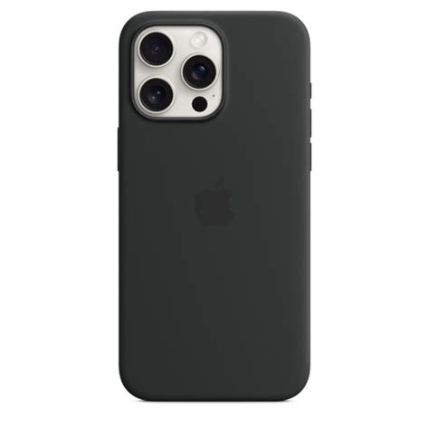 Apple Silicone Case With Magsafe For Iphone 15 Pro Max Color Black