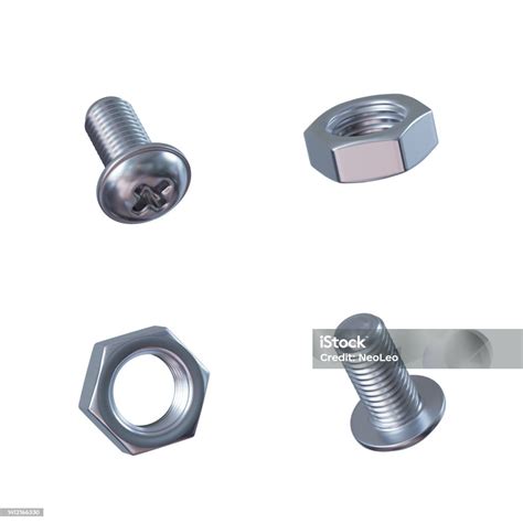 3d 렌더링 볼트 및 암 나사 세트 건설 도구 아이콘입니다 흰색 배경에 고립 된 금속 요소 클립 아트 0명에 대한 스톡 사진 및 기타 이미지 Istock