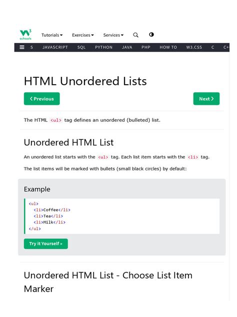 Unordered Pdf Html Element Html