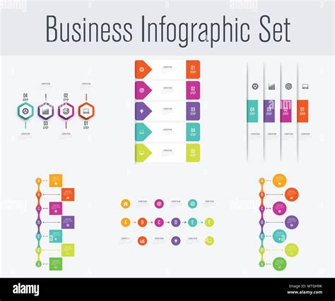 Set With Infographics Data And Information Visualization Template