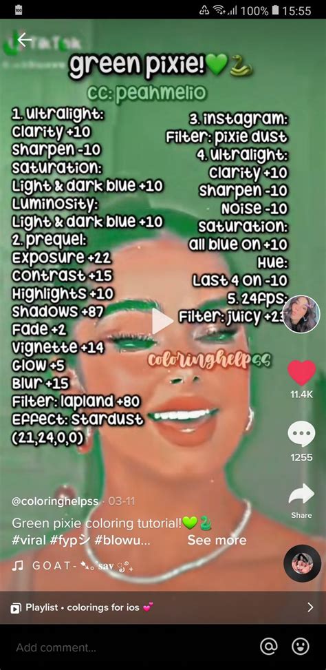 ️green Pixie Coloring Addison ️ Coloring Tutorial Color Pixie