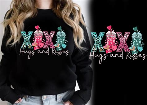Xoxo Hugs And Kisses Valentine Coffee Png Gráfico Por