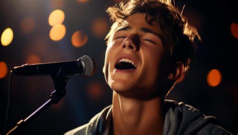 One Person Singing Musician Performing Happiness On Stage Young Adult Generated By Ai