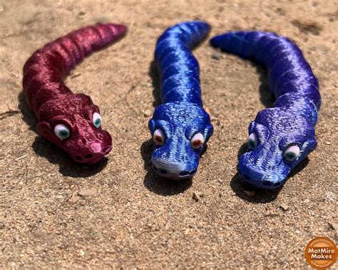 Flexi Ball Python Keychain D Printed Lifelike Snake Design Etsy