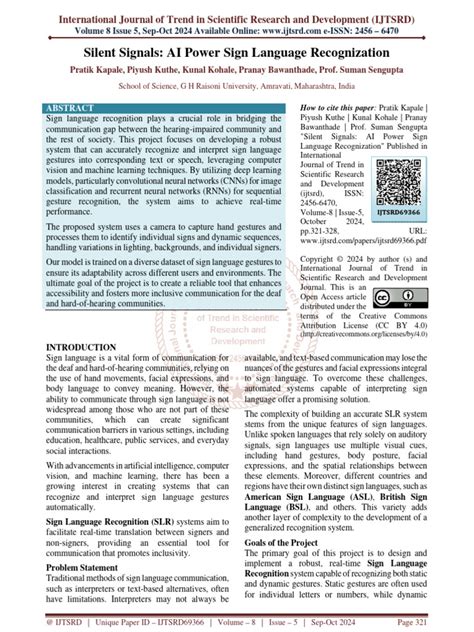 Silent Signals Ai Power Sign Language Recognization Pdf Artificial