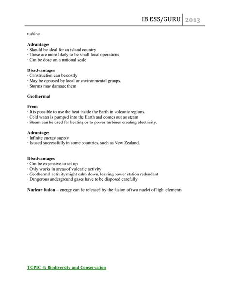 Ib Ess Exam Notes Pdf