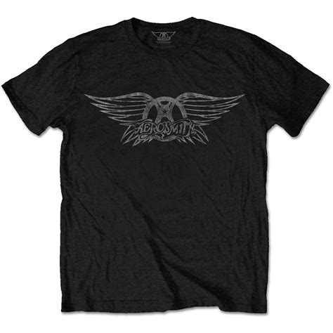 Aerosmith Vintage Logo Black T Shirt Burning Airlines