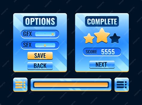 Premium Vector Set Of Gui Space Progress Bar Board Pop Up Menu Icon For Game Ui Asset Elements