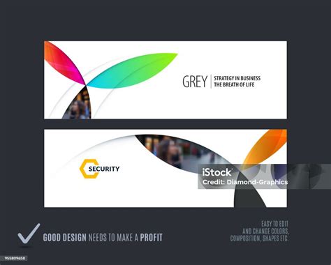 웹 디자인을 위한 다채로운 꽃 추상 형태와 수평 웹사이트 배너의 추상적인 벡터 세트 에 대한 스톡 벡터 아트 및 기타 이미지 가상현실 개념 Istock