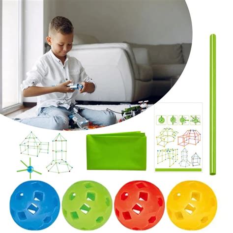 Diy 3d 어린이 건설 요새 빌딩 키트 성 터널 상상 재배 놀이 집 조립 텐트 장난감 어린이 선물