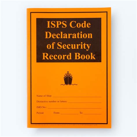 ISPS Code Declaration Of Security Record Book Products Maritime Progress