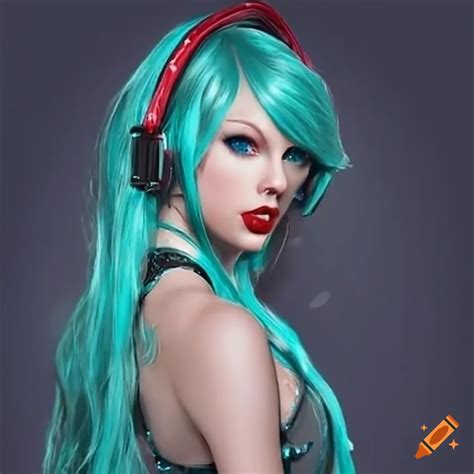 Taylor Swift Dressed As Hatsune Miku On Craiyon
