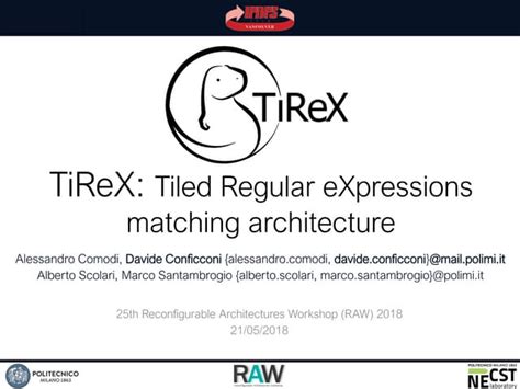 Tirex Tiled Regular Expression Matching Architecture Ppt