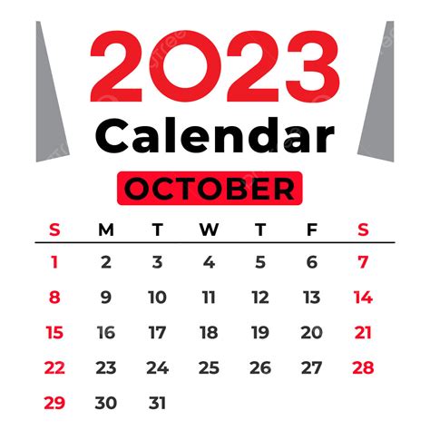 Gambar Vektor Kalender Bulan Oktober 2023 Templat Untuk Unduh Gratis Di