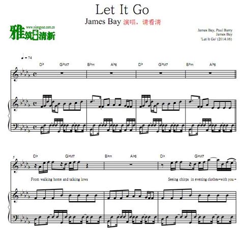 James Bay Let It Go 伴奏钢琴谱