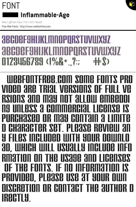 Inflammable Age Fonts Downloads Webfontfree Com