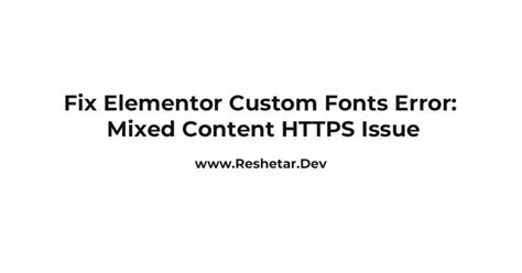 Yevhen Reshetar On Linkedin Fix Elementor Custom Fonts Error Mixed