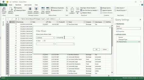special date filtering simple toolbar transformations power query jumpstarter youtube