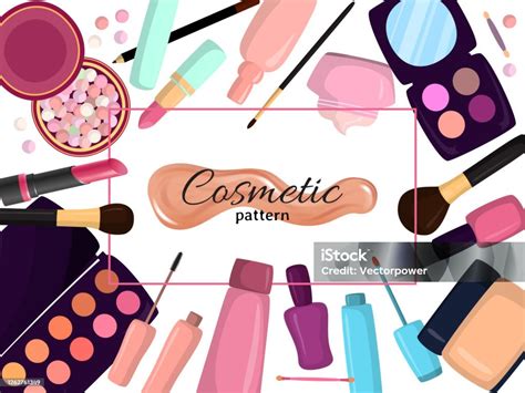 가방 화장품 세트 석고 그림자 크림과 립스틱 디자인 플랫 벡터 일러스트와 가방 메이크업 마스터 핑크 색상 가방에 대한 스톡 벡터 아트 및 기타 이미지 Istock