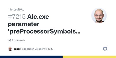 Alcexe Parameter Preprocessorsymbols Is Not Documented · Issue 7215 · Microsoftal · Github