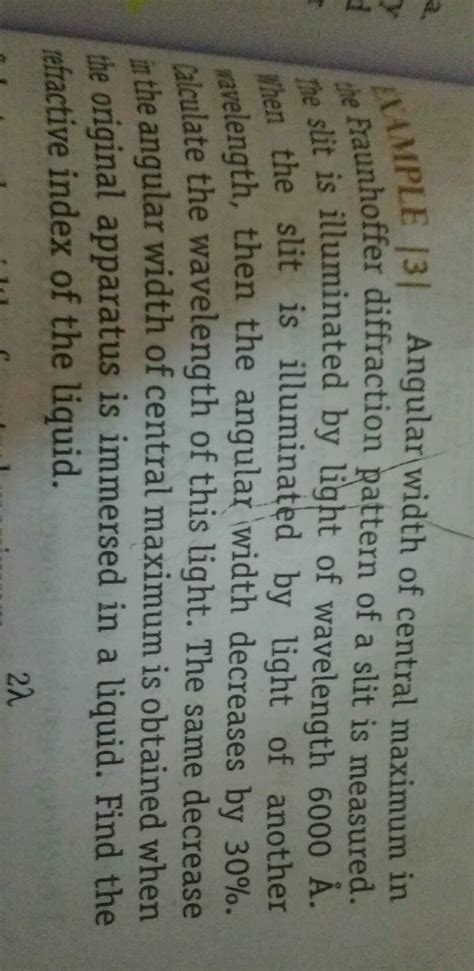 Example The Fraunhoffer The Mple 131 Angular Width Of Central Maximum