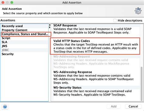 Soapui Common Assertions Compliance Status And Sla In Soapui