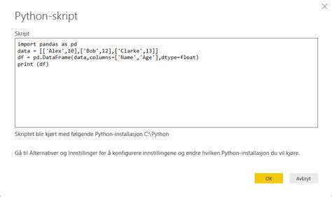 Kjør Python Skript I Power Bi Desktop Power Bi Microsoft Learn