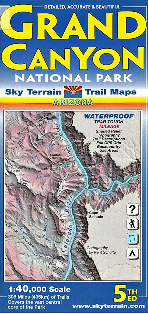 Grand Canyon Trail Map 7th Edition Grand Canyon Map Trail Maps
