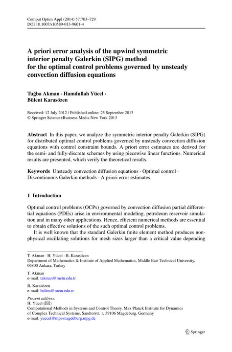 Pdf A Priori Error Analysis Of The Upwind Symmetric Interior Penalty