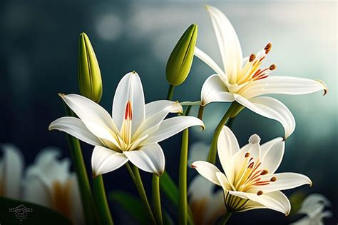 Premium AI Image White Lily Premium AI Image White Lily