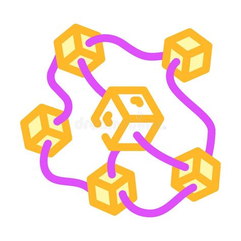 Decentralized Network Cryptocurrency Mining Color Icon Vector Illustration Stock Illustration