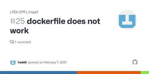 Dockerfile Does Not Work Issue LPDI EPFL Masif GitHub
