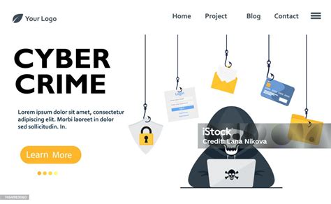 Hacker Vector Concept Unknown Man Stealing Data From The Email While Using Laptop Stock