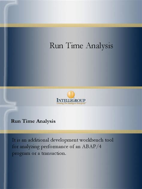 Abap Runtime Analysis Tool Overview Pdf