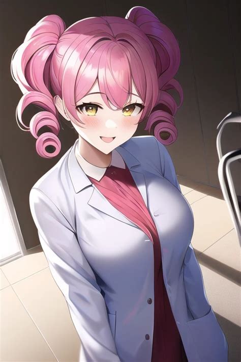 Novelai Curly Hair Twin Tails Woman Laugh Thin Masterpiece