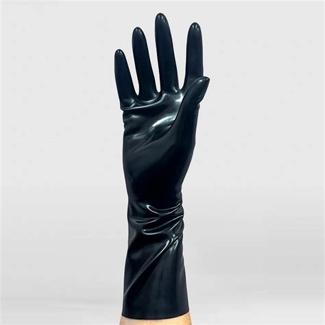Black Basic Latex Gloves Bdsm Play Kinky Fetishwear Premium Latex