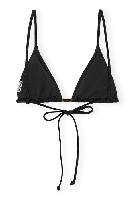 Black Black String Bikini Top Ganni Uk