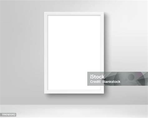 현실적인 빈 그림 프레임 벽에 프레임에 포스터입니다 빈 흰색 그림 모형 템플릿입니다 벡터 0명에 대한 스톡 벡터 아트 및 기타 이미지 Istock