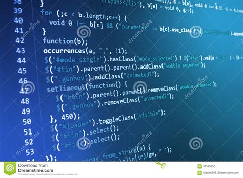 Programming Coding Source Code Screen Stock Photo Image Of