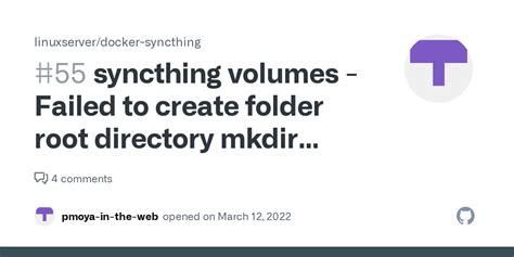 syncthing volumes failed to create folder root directory mkdir data1 permission denied