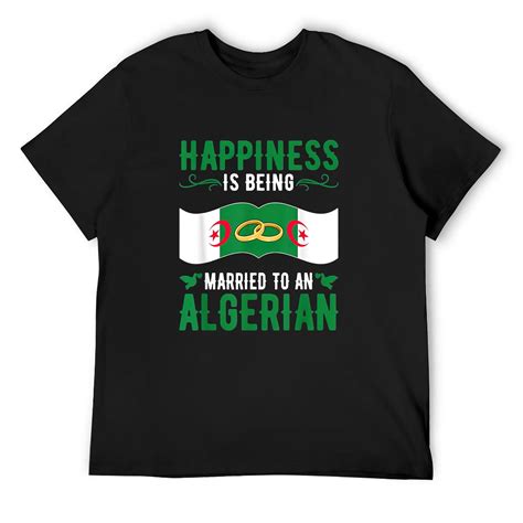 Mens Happiness Is Being Married To An Algerian Girl Wife Husband T Shirt Black Small