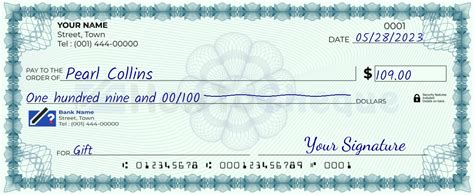 109 Check How To Write A Check For 109 Dollars