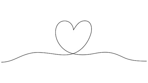 한 라인 아트의 하트 흰색 배경에 편집 가능한 검은색 획으로 손으로 그리기 발렌타인 데이와 사랑 인사말 카드 배너 포스터 커버에