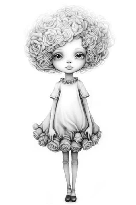 Рисунка на момиче за оцветяване Оцветяване за възрастни Зумипик