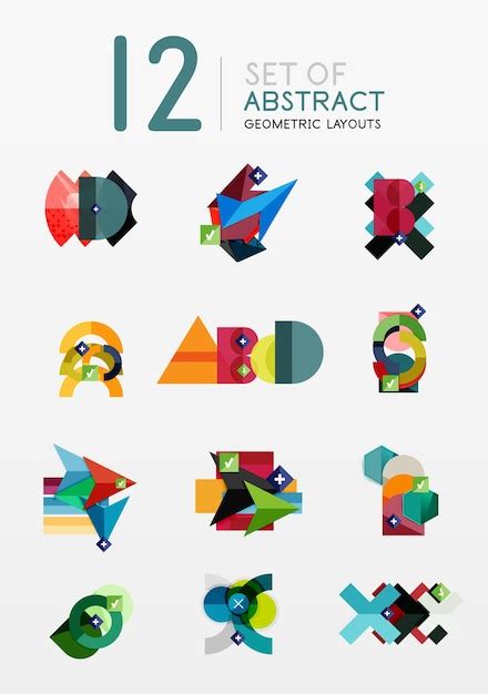 Premium Vector Set Of Vector Abstract Geometric Layout